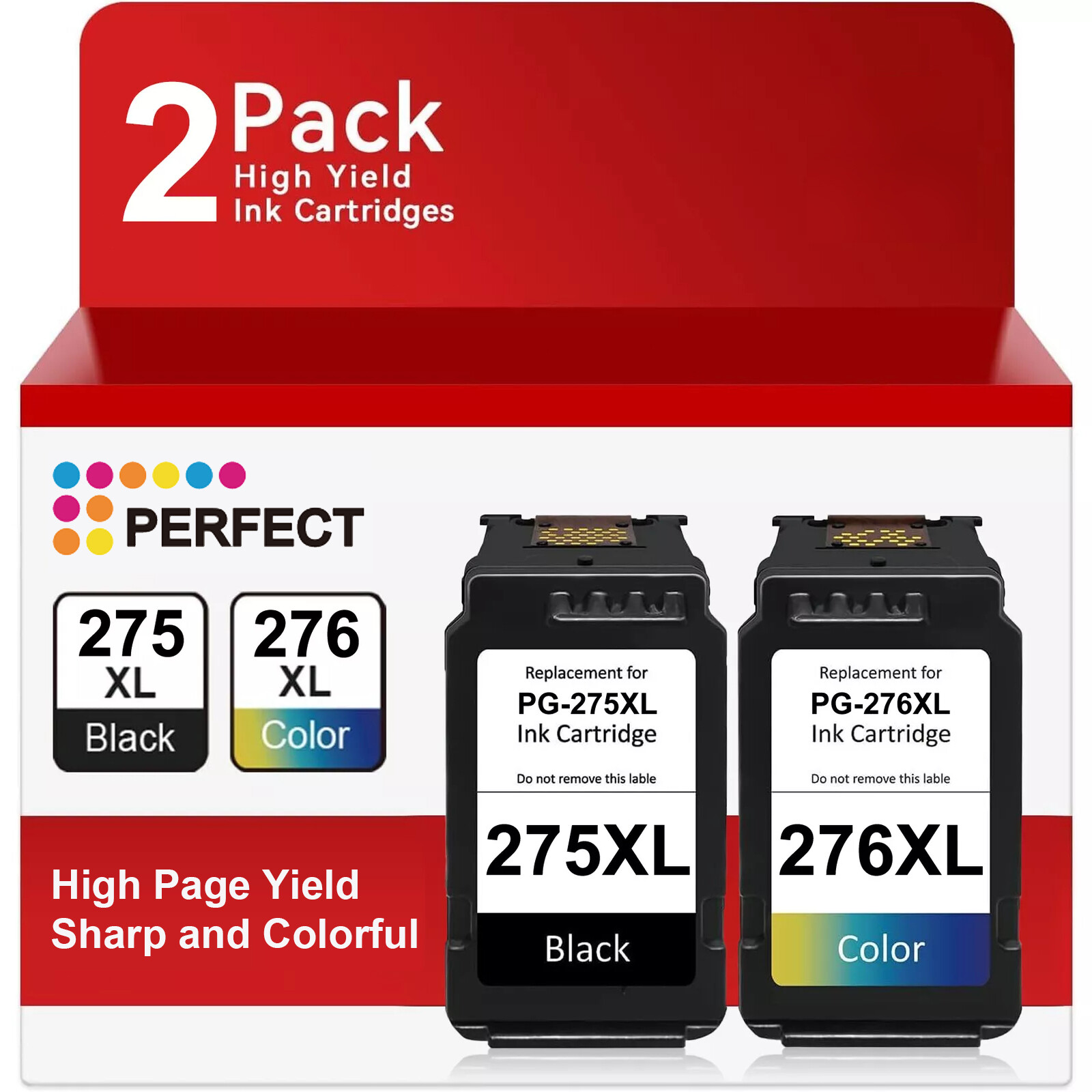 PG-275XL CL-276XL Ink Cartridge Replacement for Canon Pixma TR4722 ...
