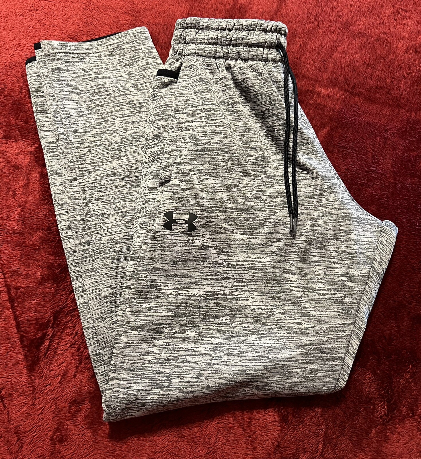 Under Armour Sweat Pants Mens Small Loose Heatgear Gray Logo Active Gym ...