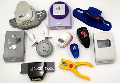 Lot of 11 Assorted Scrapbooking Paper Punches Rose Border Hearts Cat ...