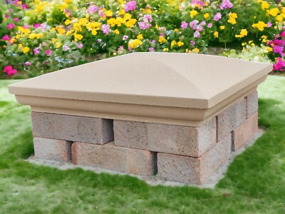 Cast Stone Pier Cap 2x2 FPT / Pillar Wall Caps / Brick Wall Caps / Pier ...