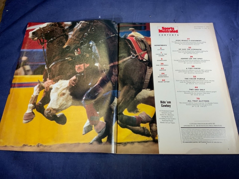 S4-61 SPORTS ILLUSTRATED MAGAZINE - DECEMBER 14, 1992 - LARRY BIRD ...