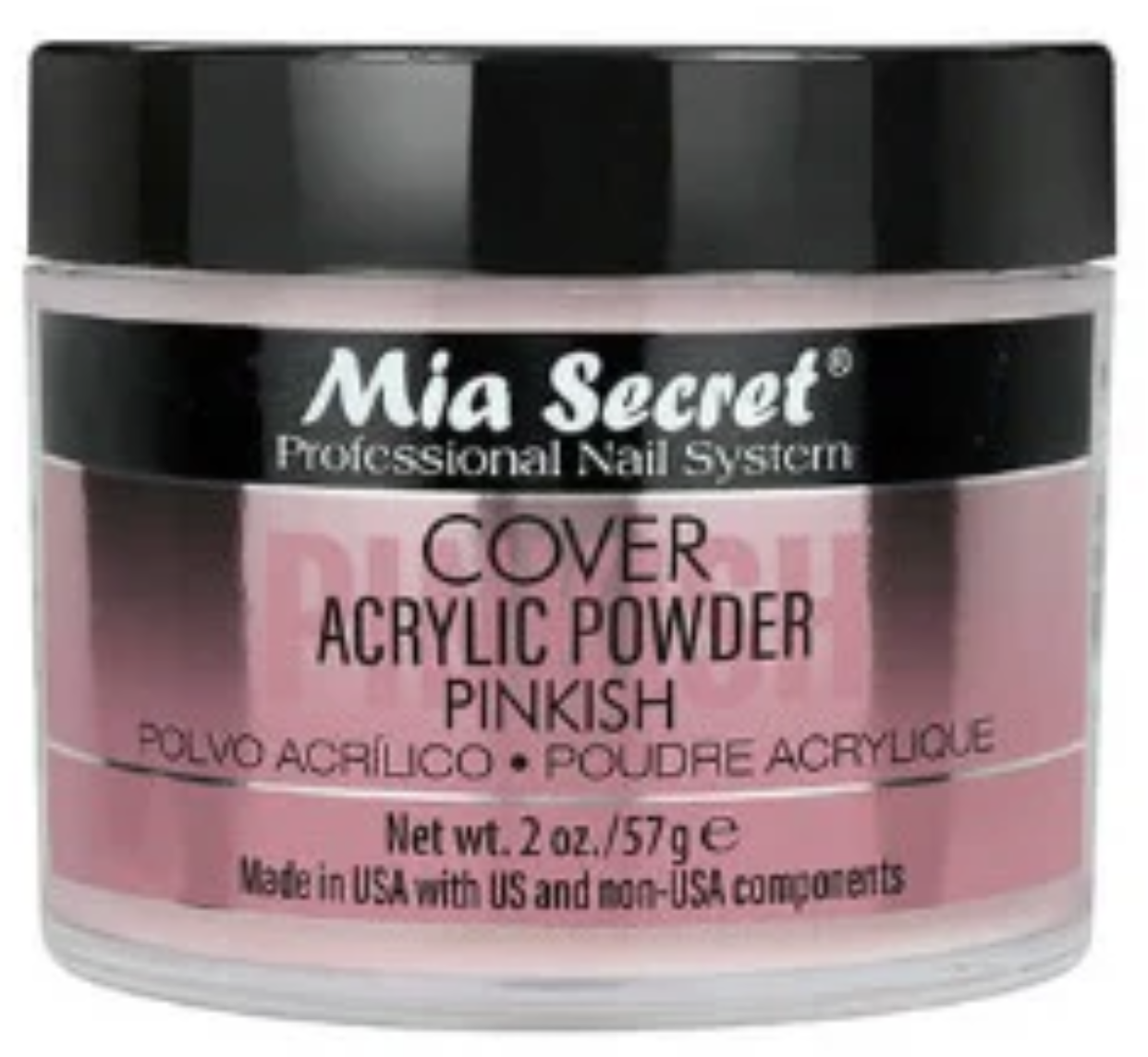 MIA SECRET COVER ACRYLIC POWDER ALMOND BABY COOL PINK NATURAL GOLDEN ...