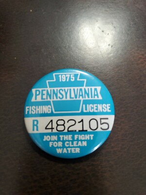 Vintage Original Pennsylvania Fishing License Pin 1975 | eBay