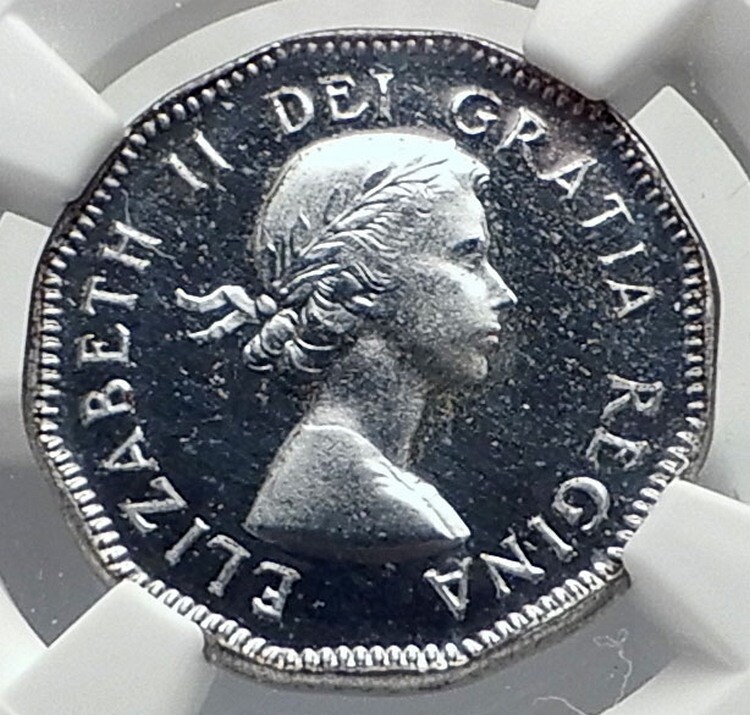1953 CANADA United Kingdom Queen Elizabeth II BEAVER 5C NGC Coin i77261 ...