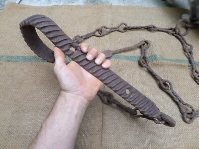HUGE ANTIQUE CHIMNEY CHAIN HEARTH FIREPLACE COOKING TRAMMEL HOOK ...