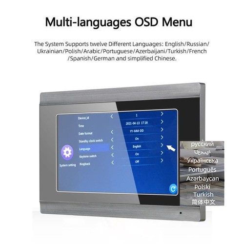 7" Touch Screen 9 Unit Apartment Video Record Intercom Phone Wired Wifi ...