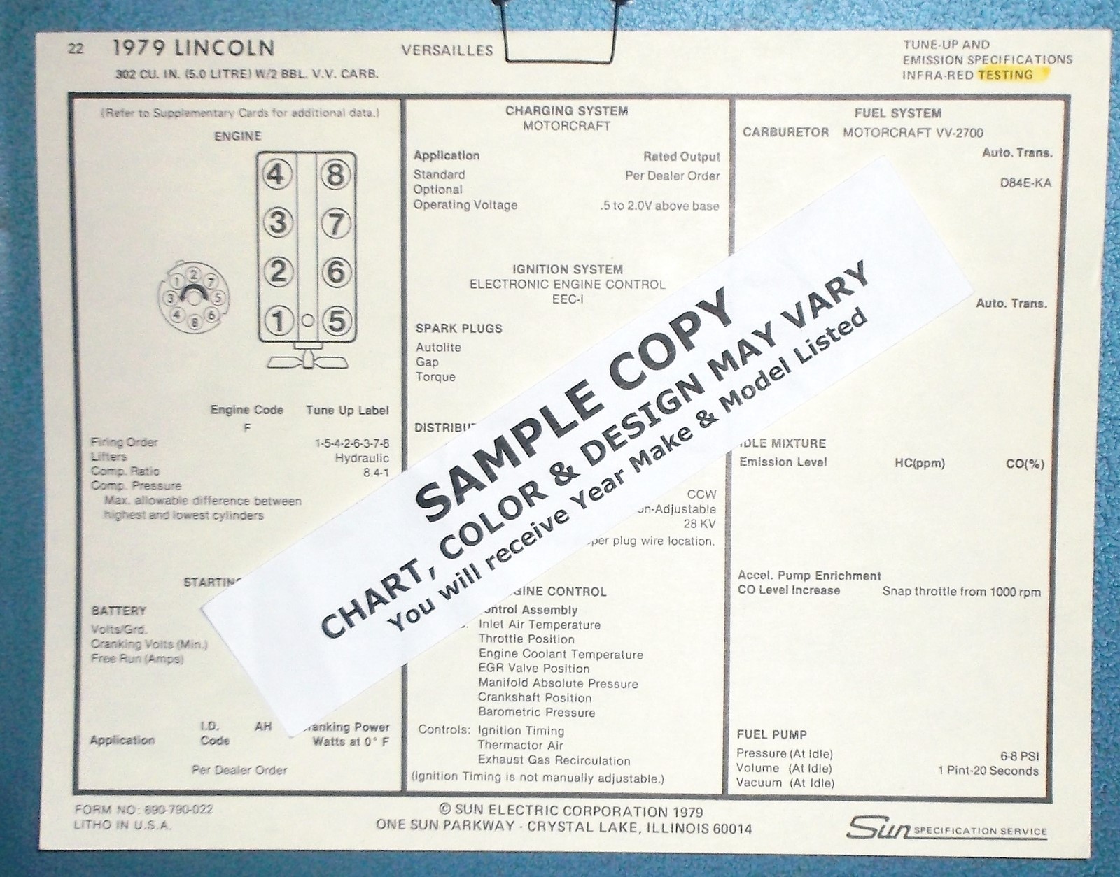 1979 Chevrolet Monza FOUR 2.5 Liter 151 CI Crossflow Head L4 2BBL Tune ...