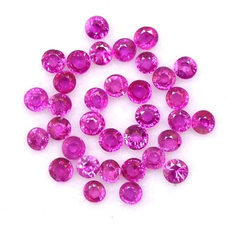 1.75 mm Natural Ruby Round Cut Lot 30 Pcs 1.01 CTS Lustrous Loose ...