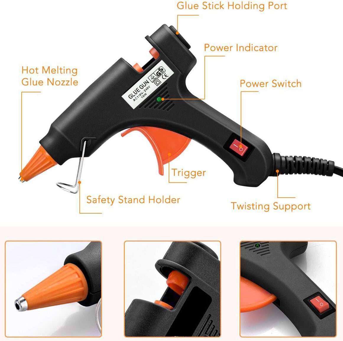 7MM SMALL GLUE GUN HOT ELECTRIC TRIGGER DIY ADHESIVE HOBBIES CRAFTS ...