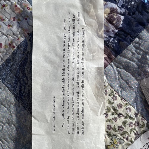 Donna Sharp “quilts by Donna” handstitched Sapphire rose patch runner ...