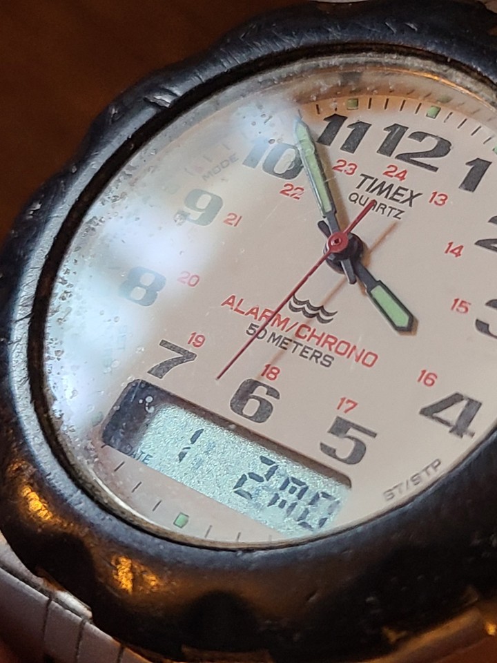 O39 Timex Alarm/Chrono WR50m Watch Diver 40mm Mens Tested/works New ...
