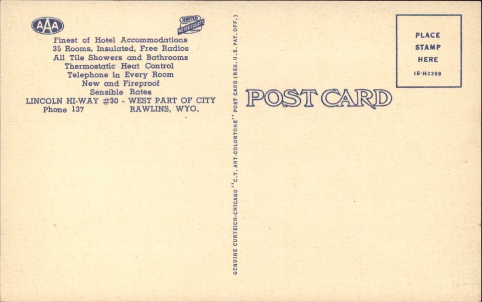 Rawlins Wyoming West Way Lodge room roadside sign entrance vintage ...