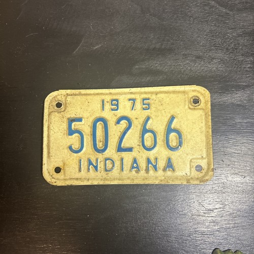 Original 1975 Indiana Motorcycle License Plate 50266 | eBay