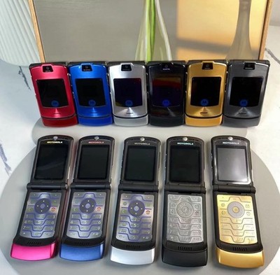 Motorola RAZR V3 Unlocked GSM Quad Band Retro Flip Phone Camera Classic ...