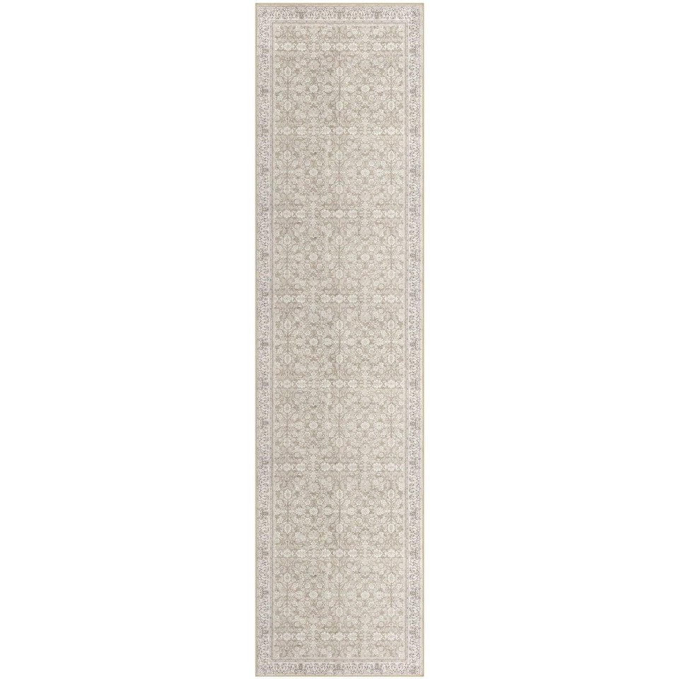 2x8 Washable Runner Rug for Hallways, Cream Beige White Grey Soft ...