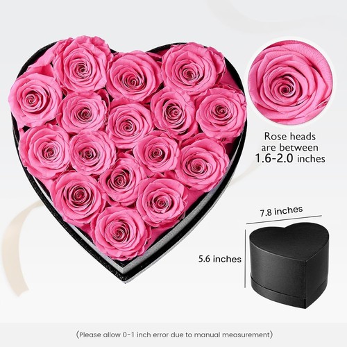 Eterfield Forever Flowers in Heart Shape Box Preserved Roses That Last ...