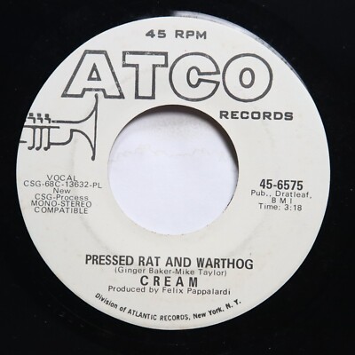 CREAM - PRESSED RAT AND WARTHOG / ANYONE FOR TENNIS - ROCK 45 *PROMO ...