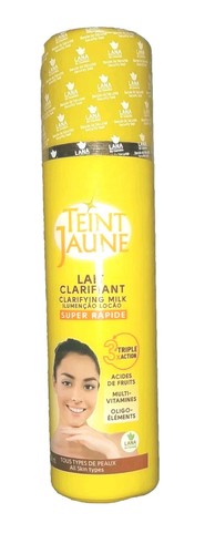 Lait eclaircissant teint jaune super rapide soin actif a l'acide ...