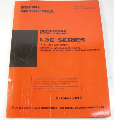 Mitsubishi Diesel Engine L3E Series Operation Maintenance Manual ...