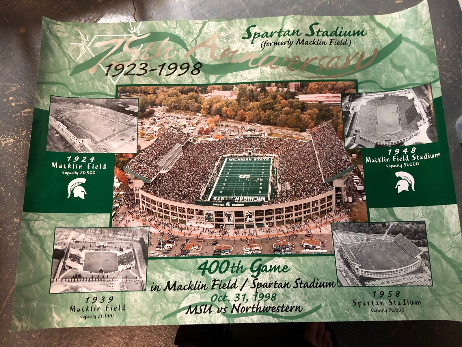 Spartan Stadium Formerly Macklin Field Poster/Michigan State University ...