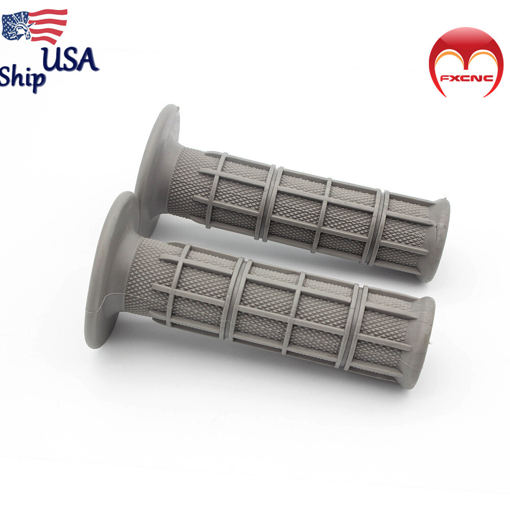 Gray Handlebar Grips Motorcycle Rubber Hand Grip Dirt Bike OffRoad 7/8 ...