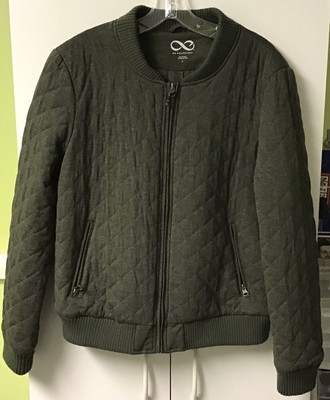 Be Boundless Women's Size Large Olive Army Green Quilted Bomber Jacket ...