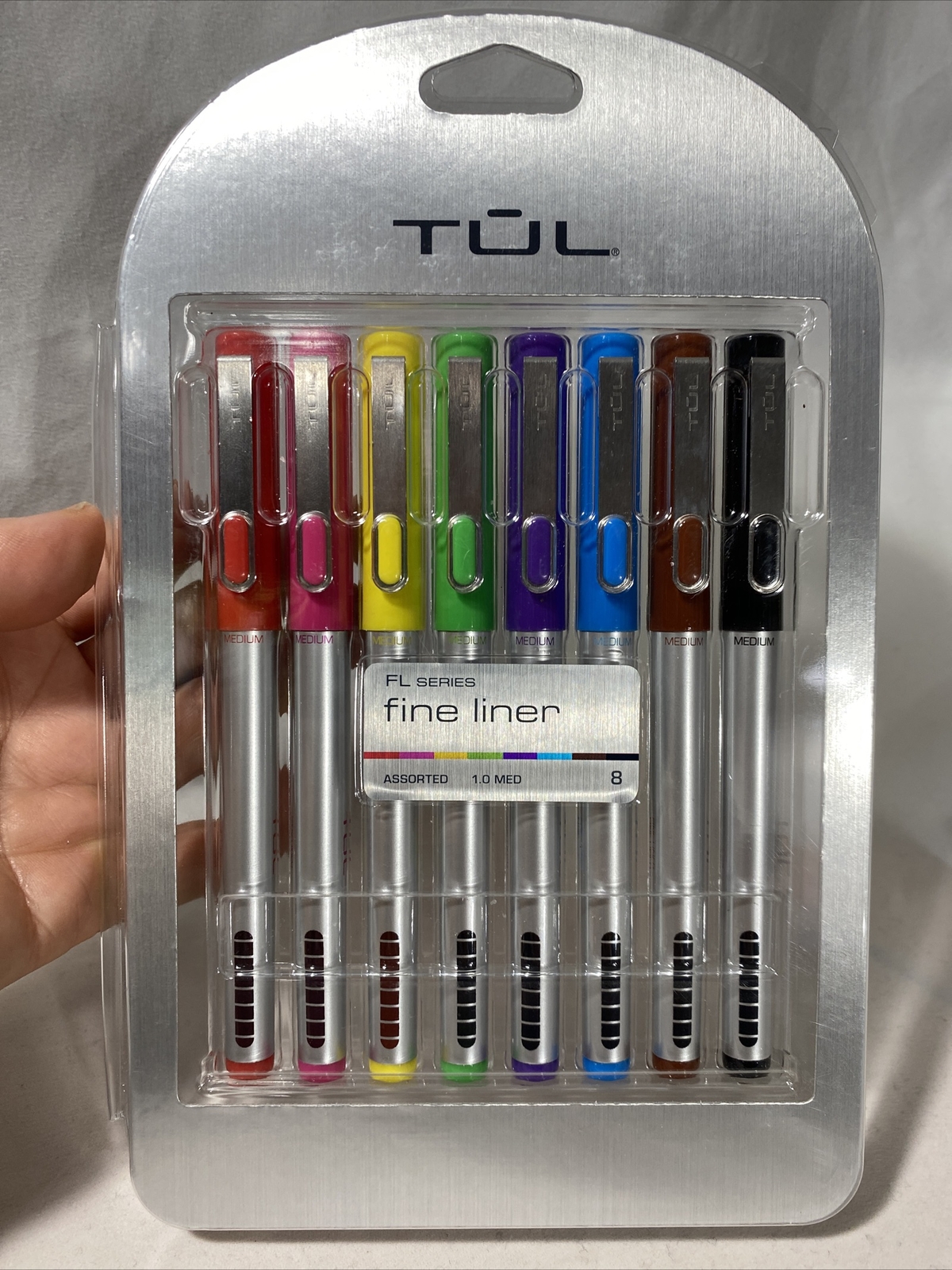 TUL Fine Liner Silver Barrel Porous-point Pens 1.0 Mm Assorted Ink ...