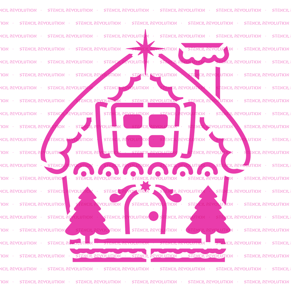 Gingerbread House Cookie Stencil - Durable & Reusable Mylar Stencils | eBay