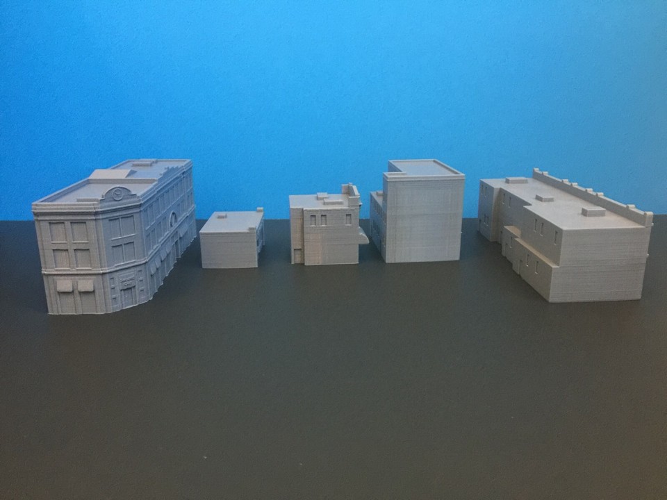 "City Block" (5) Urban Town Buildings Set - Z Scale - 1:220 - No ...