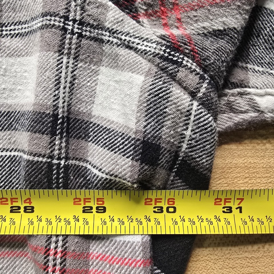 King Size Men's 3XL Tall Plaid Gray Long Sleeve Flannel Shirt | eBay