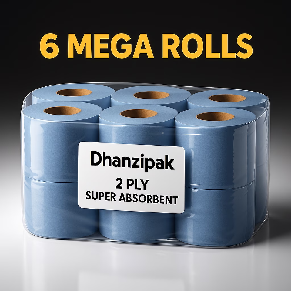 6x Blue Paper Rolls 100m - 2 Ply Embossed Centre Feed - Hand Towel ...