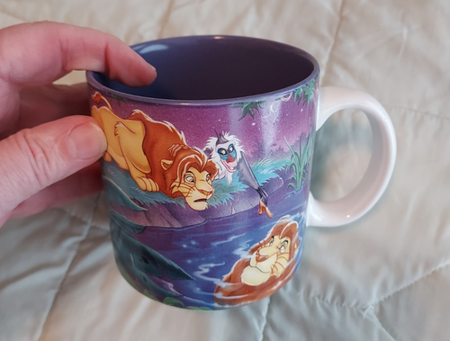 Vintage Lion King Coffee Mug Disney Reflection Simba purple inside EUC ...