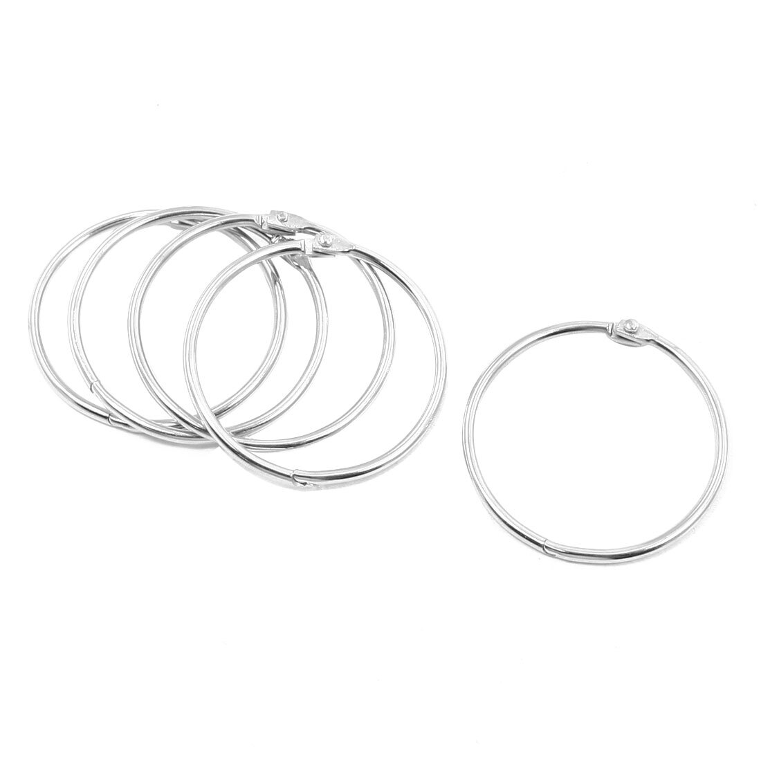 5 Pcs Pull Closure Silver Tone Round Circle Mini Key Ring Keyring | eBay