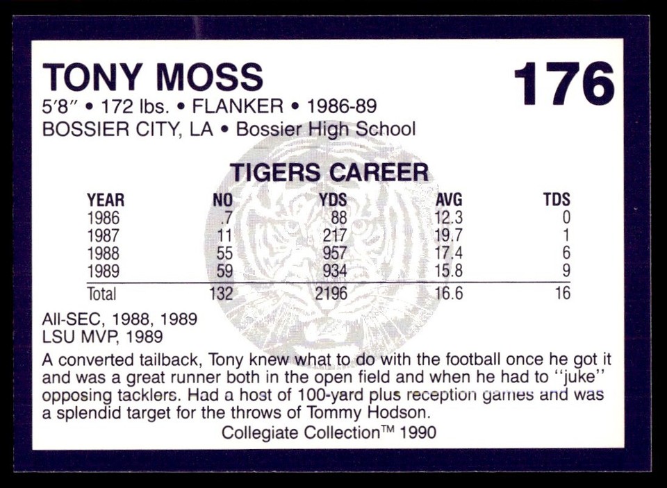 1990 Collegiate Collection Tony Moss Los Angeles Rams #176 | eBay