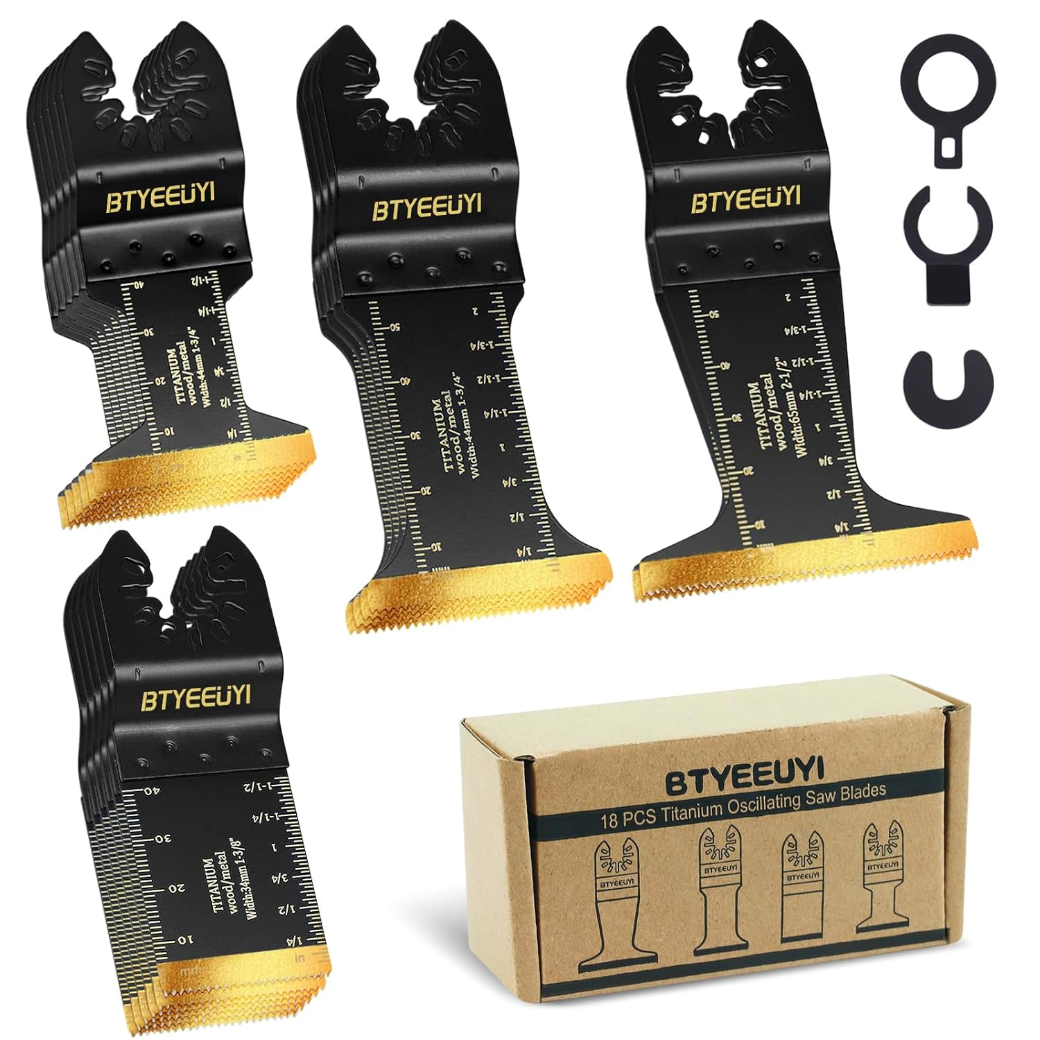 18 PCS Titanium Oscillating Tool Blades Metal Cutting, Universal ...