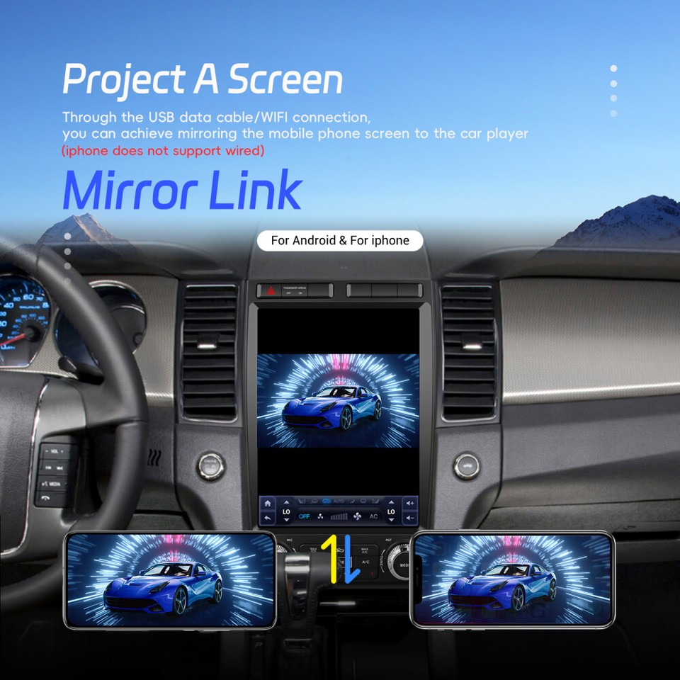 12.1" Vertical Screen For Ford Taurus 2010-2018 Android 13 4+64GB GPS ...