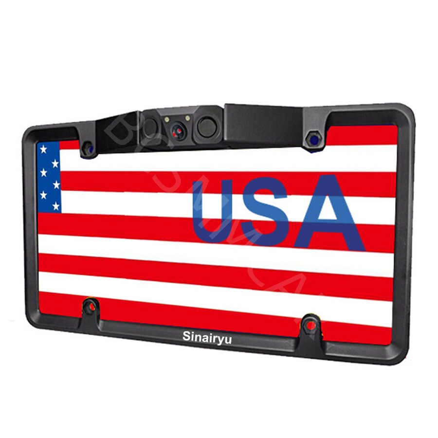 2 LED Car License Plate Frame Backup Reverse Camera Rear View Parking ...