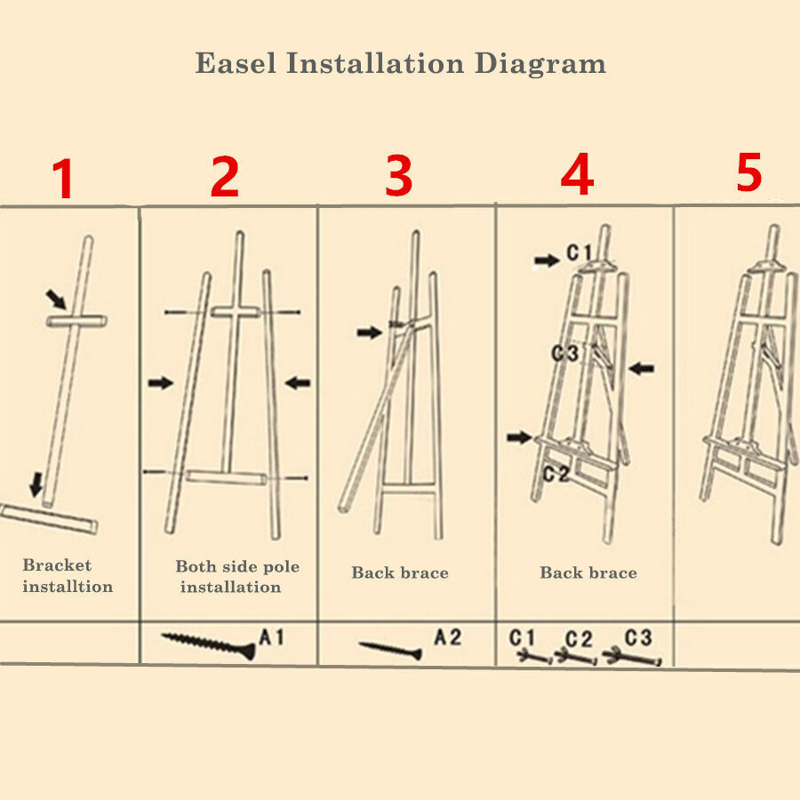 Large 150cm Studio Easel Artist Art Craft Display Easels Pine Wood ...