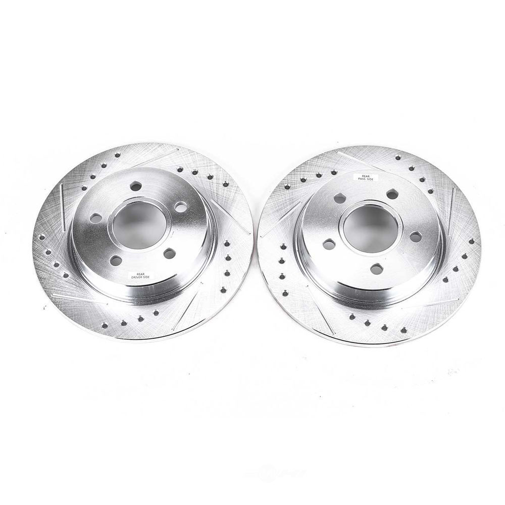 Disc Brake Rotor Set-Rear Drilled, Slotted and Zinc Plated Brake Rotor ...
