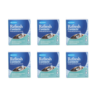 Refresh Contacts Vials 20 x 0.4ml 6 Packs Contact Lens Moisturising ...