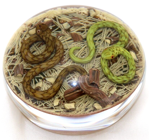 WONDERFUL Large GORDON SMITH Dueling Garden SNAKES Art Glass ...