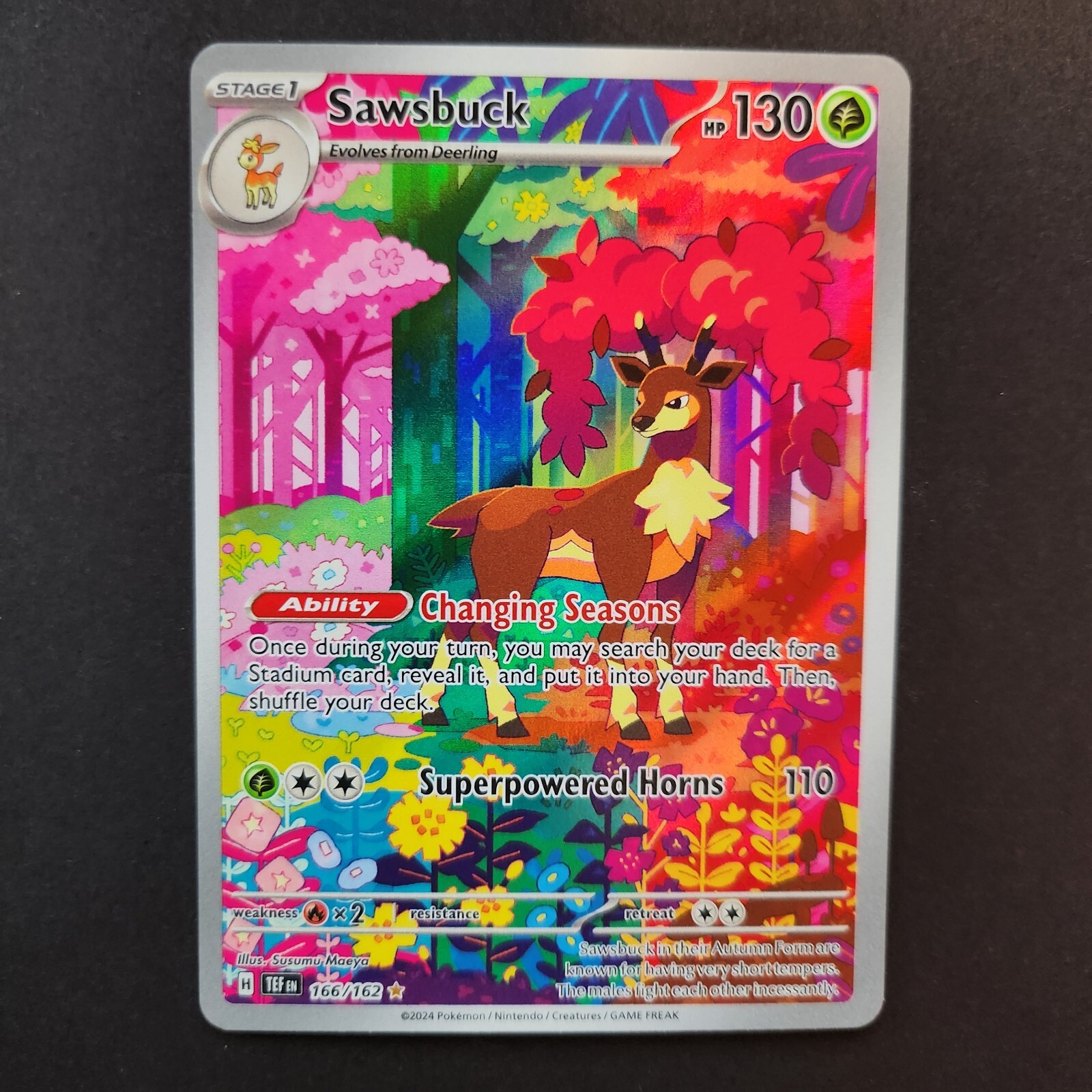 Sawsbuck 166/162 Illustration Rare Full Art Temporal Forces Pokemon TCG ...