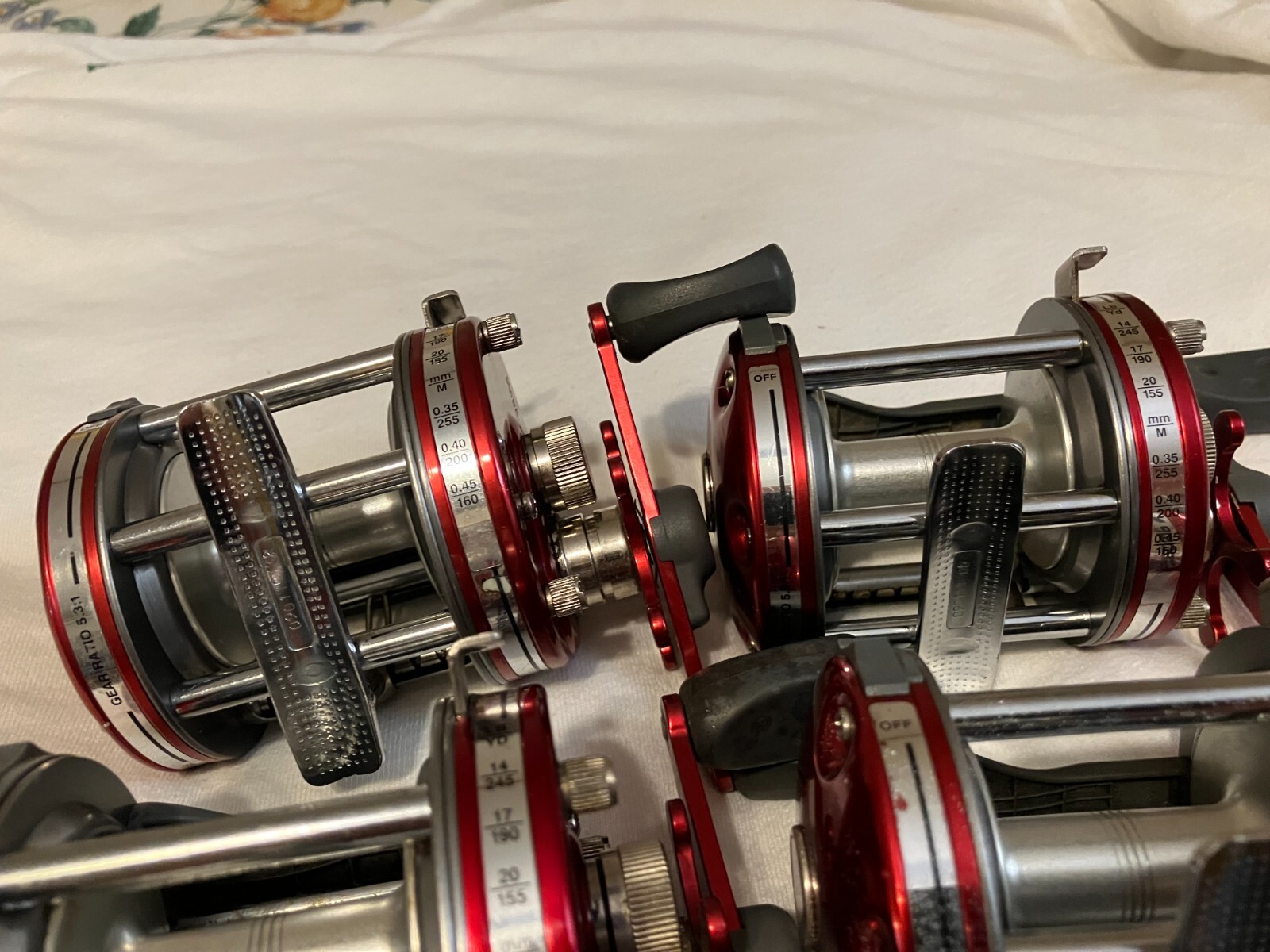 Matching Set of 4 Abu Garcia Ambassadeur 6000 Red Baitcasters | eBay