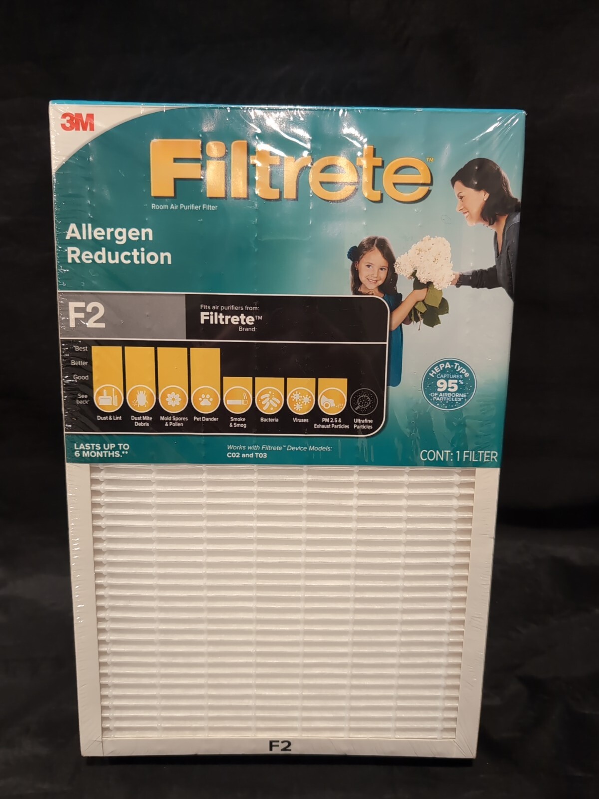 3M Filtrete Allergen Reduction Hepa-Type Air Purifier Filter F2 Sealed ...
