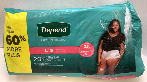 Depend Fresh Protection Women's Underwear, Large, 28ct Free Shipping ...