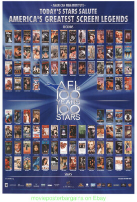 AFI 100 YEARS OF STARS MOVIE POSTER 27x40 American Film Institute - THE ...