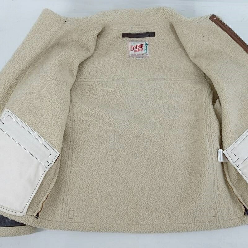 Hysteric Glamour D-1 Shearling Jacket 02173Lb03 Size:L Brown Hysteric Glamour D-1 Shearling Jacket 02173Lb03 Size:L Brown