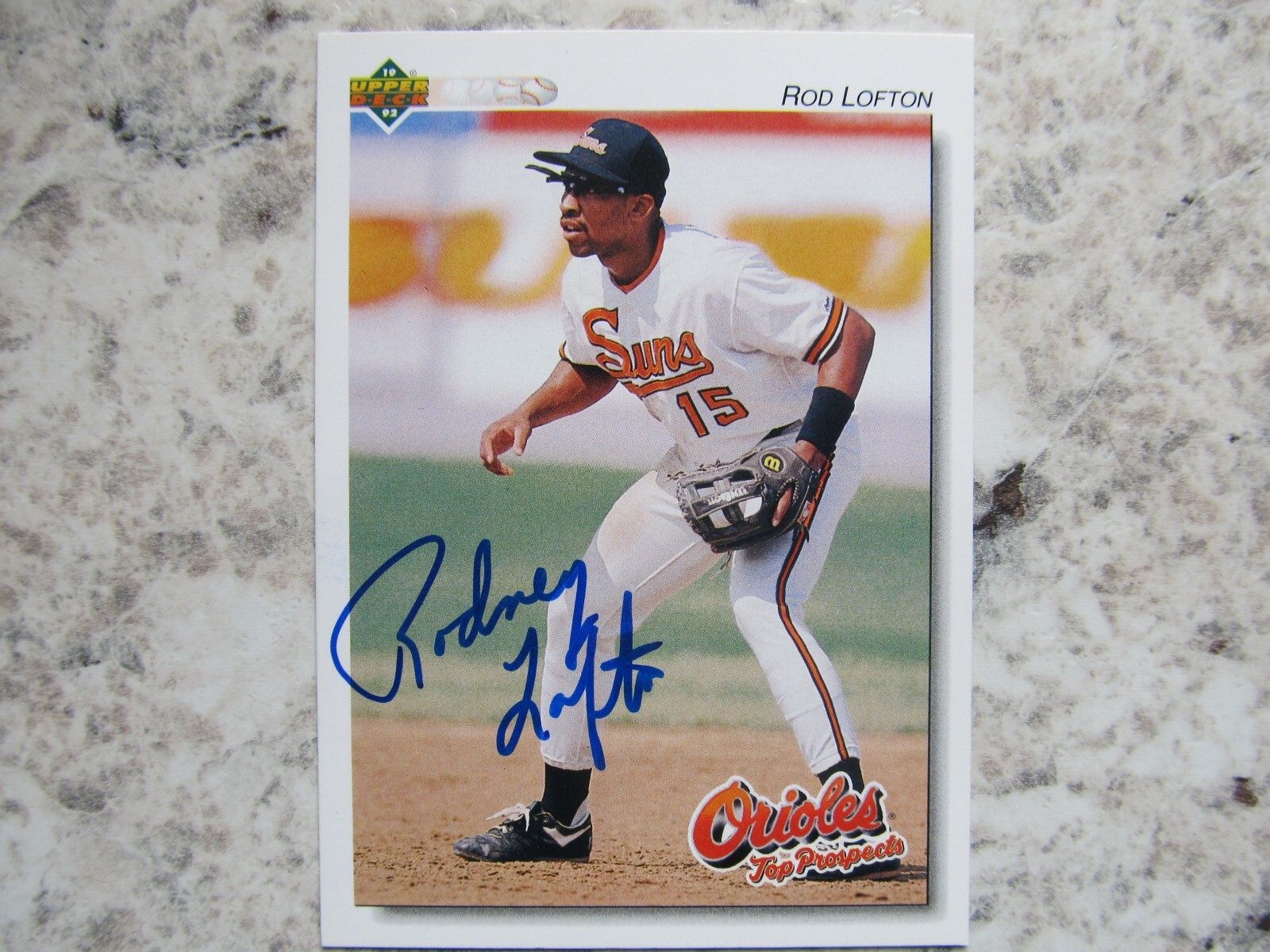 Orioles Rod Lofton Signed Autographed 1992 Upper Deck Top Prospect Mint ...
