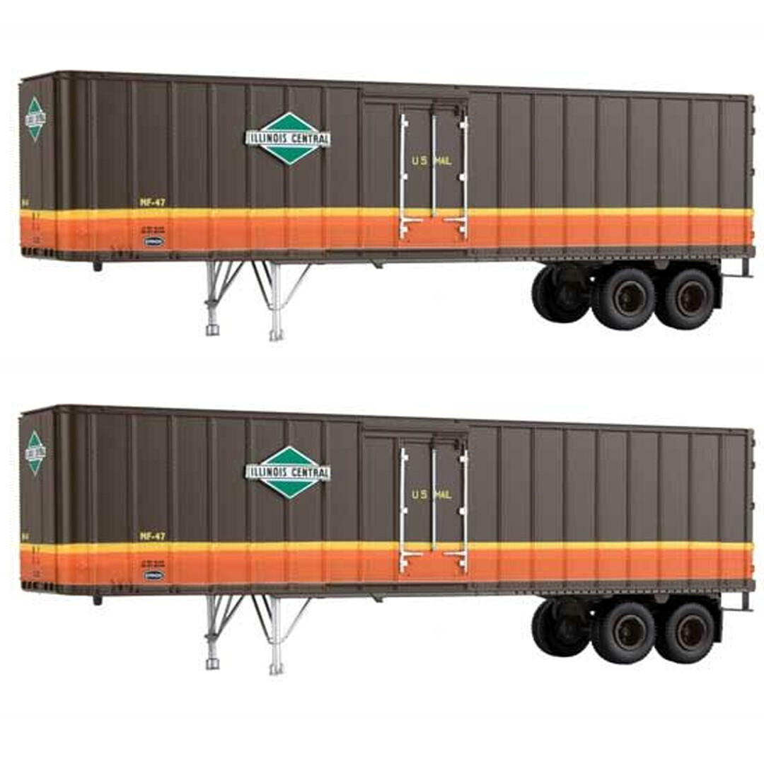Walthers 949-2601 Flexi-Van 40' Trailer (2) Illinois Central U.S. Mail HO Scale | eBay