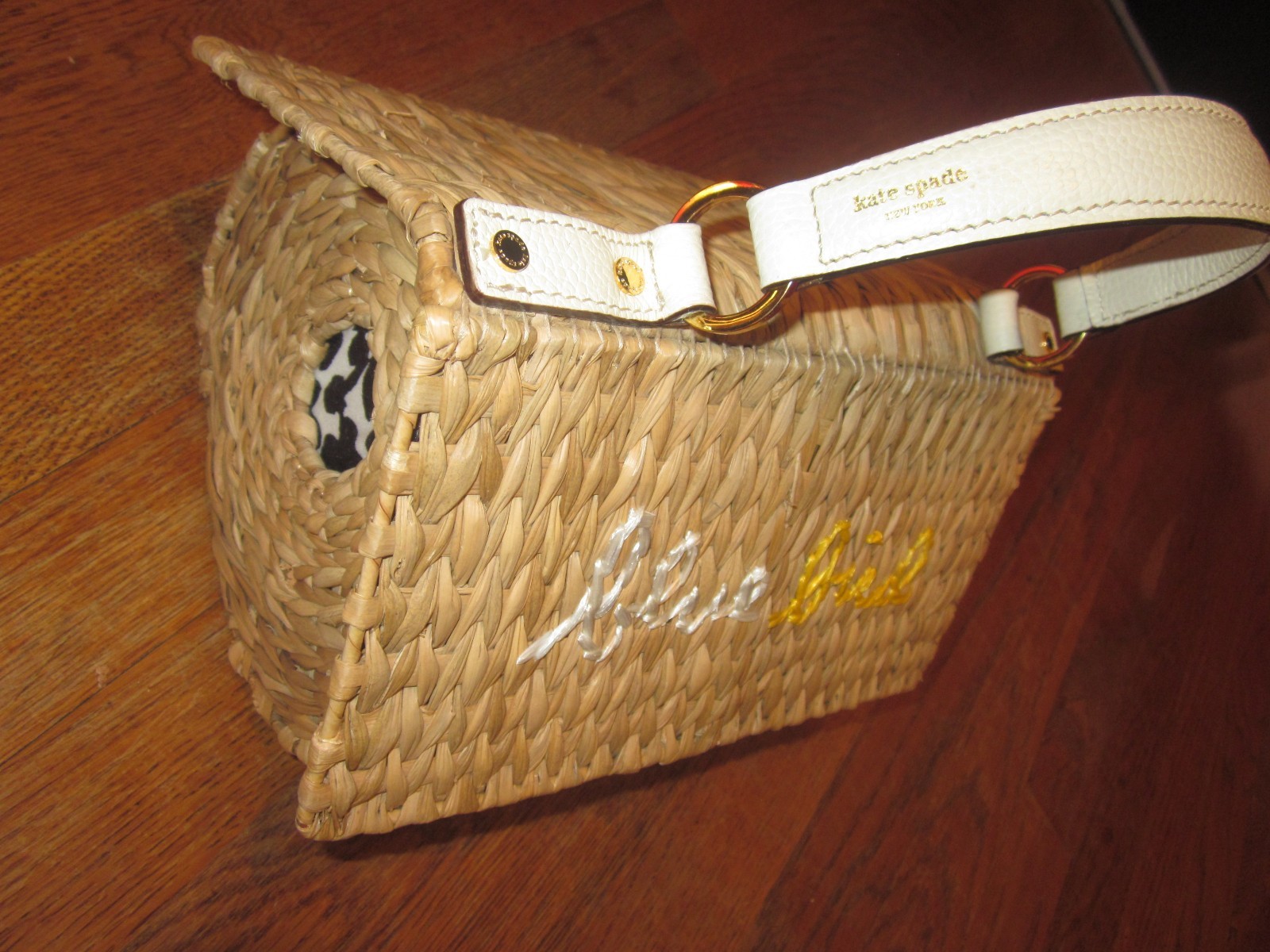 Kate Spade Collector lmt edition COVETED BLUE BIRD straw birdhouse MAYA ...